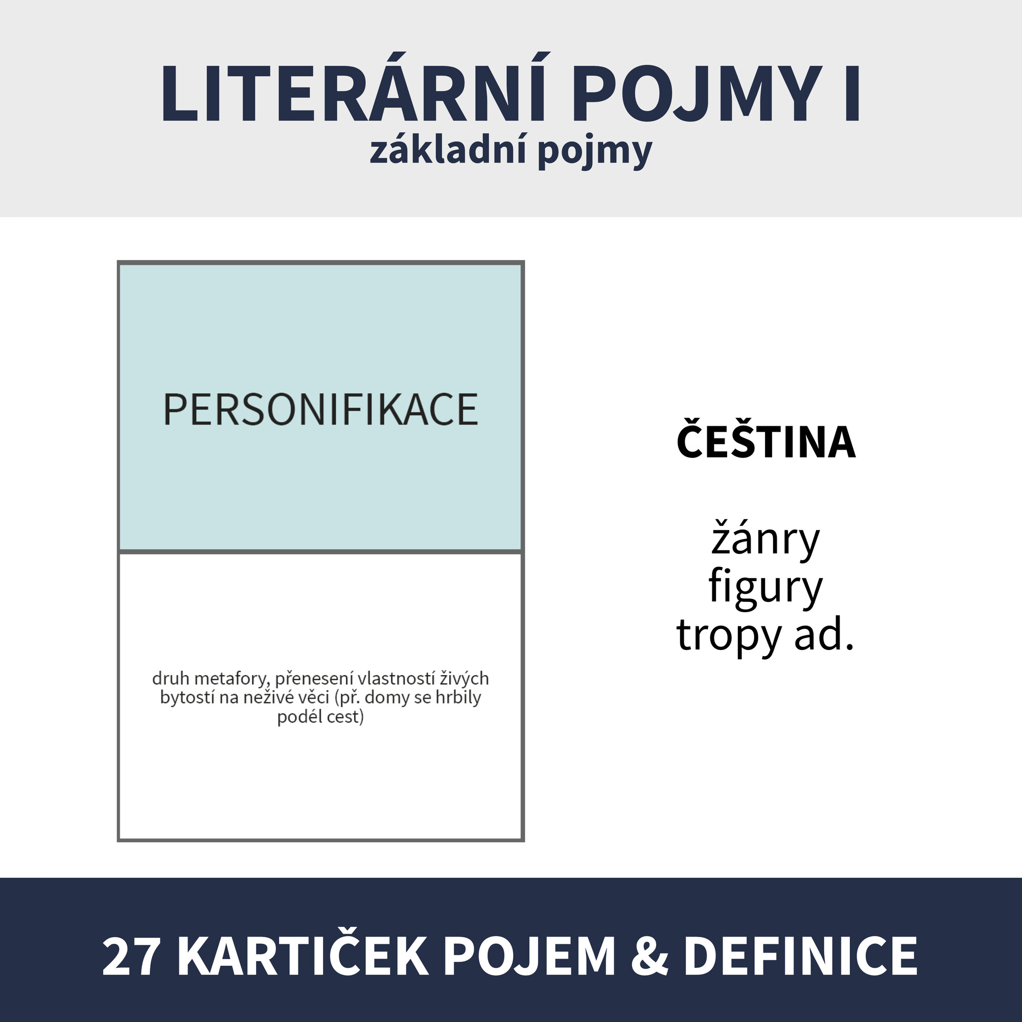 LITERÁRNÍ POJMY I - univerzální kartičky (pojem-definice) - Český jazyk | UčiteléUčitelům.cz